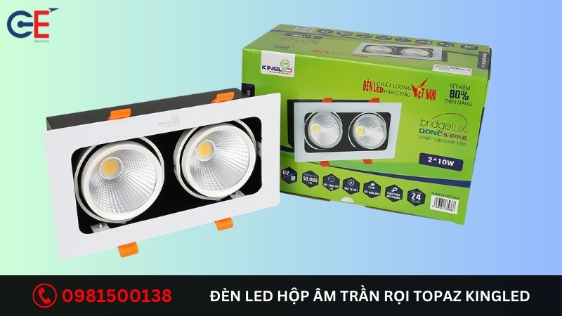 Đèn Led hộp âm trần rọi Topaz KingLED 10W - Điện Toàn Cầu